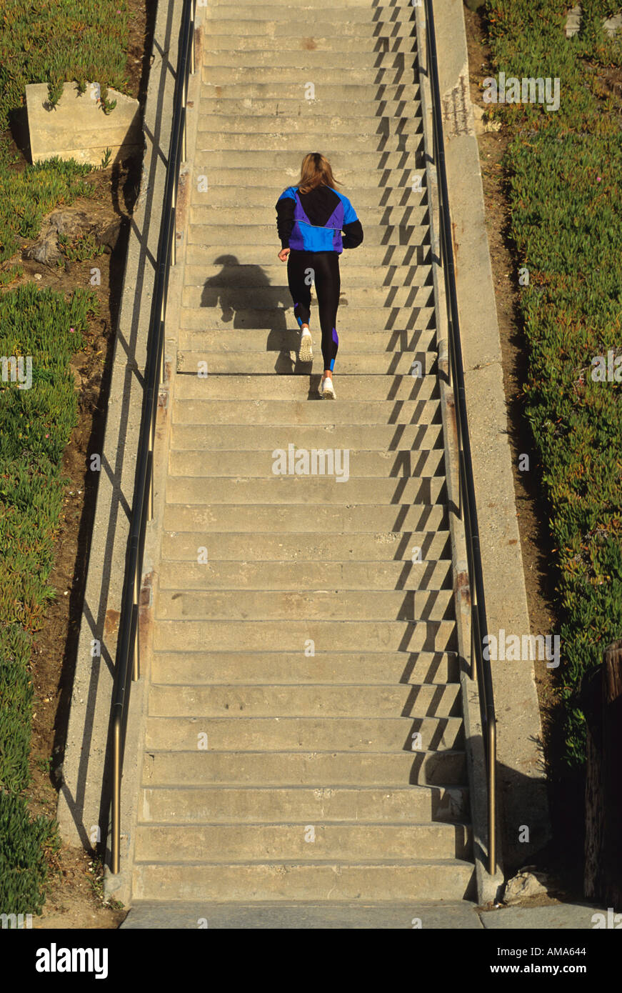 Sport Sports Running stairs in Redondo Beach California USA Stock Photo ...