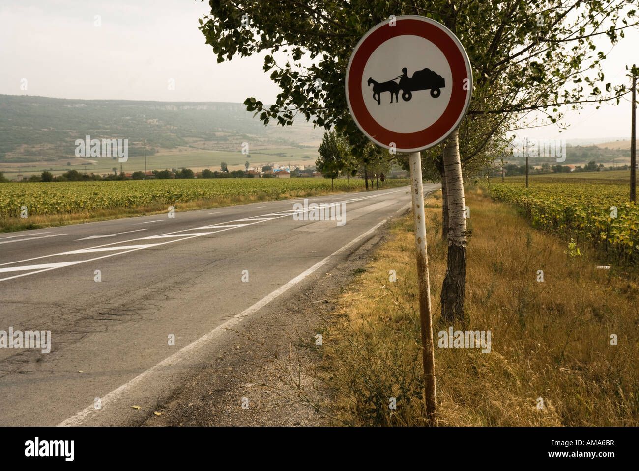 Road sign horse cart hi-res stock photography and images - Alamy