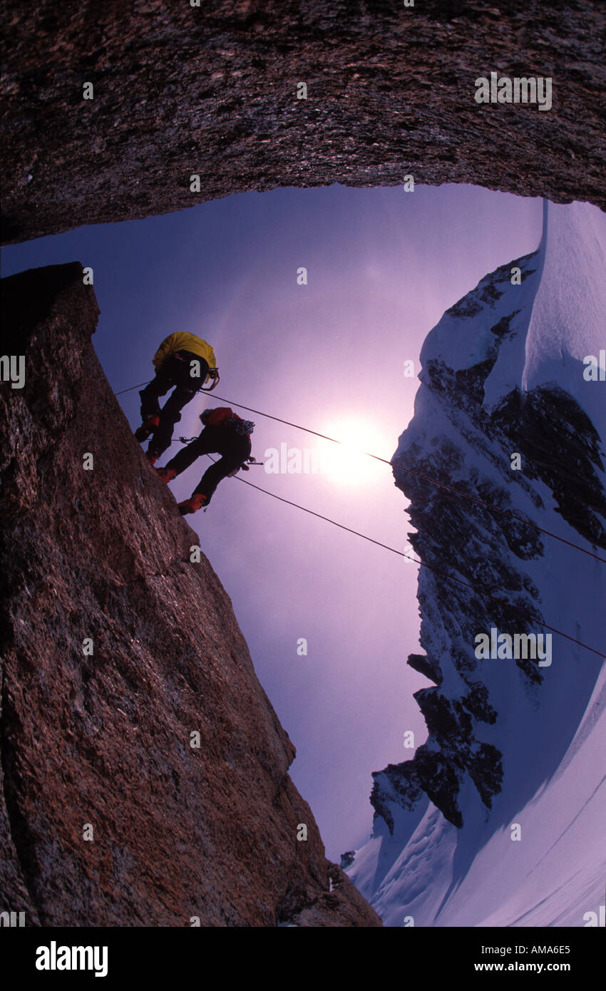 Abseiling down rock face hi-res stock photography and images - Alamy