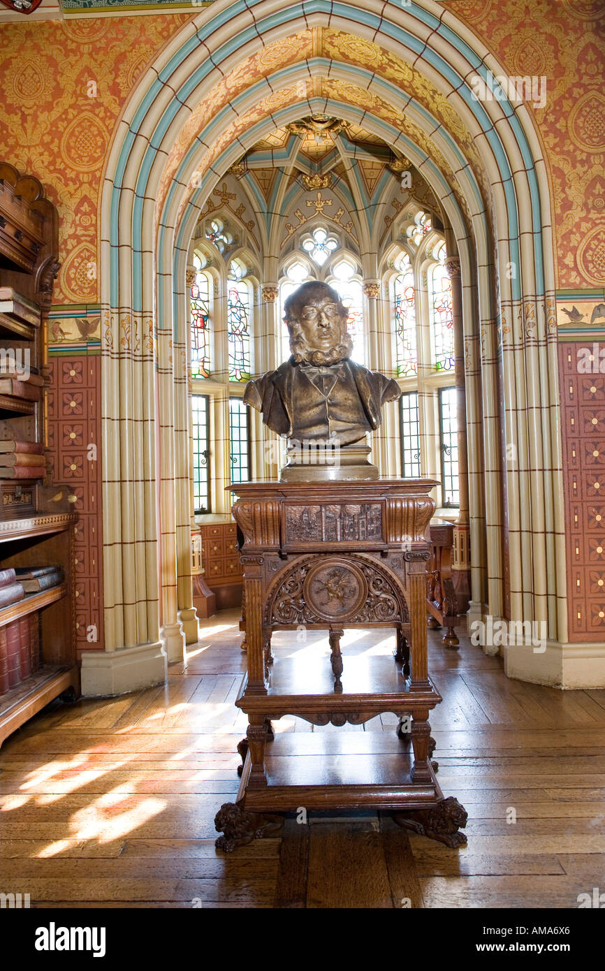 Wales Cardiff Cardiff Castle Library carved late Victorian 1891 bust in ...