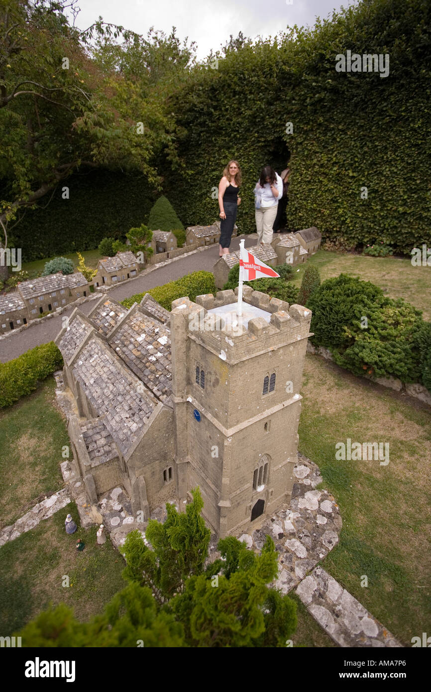 UK Dorset Corfe Castle model village church Stock Photo - Alamy