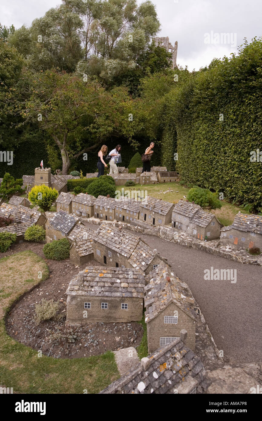 UK Dorset Corfe Castle model village houses visit Stock Photo - Alamy