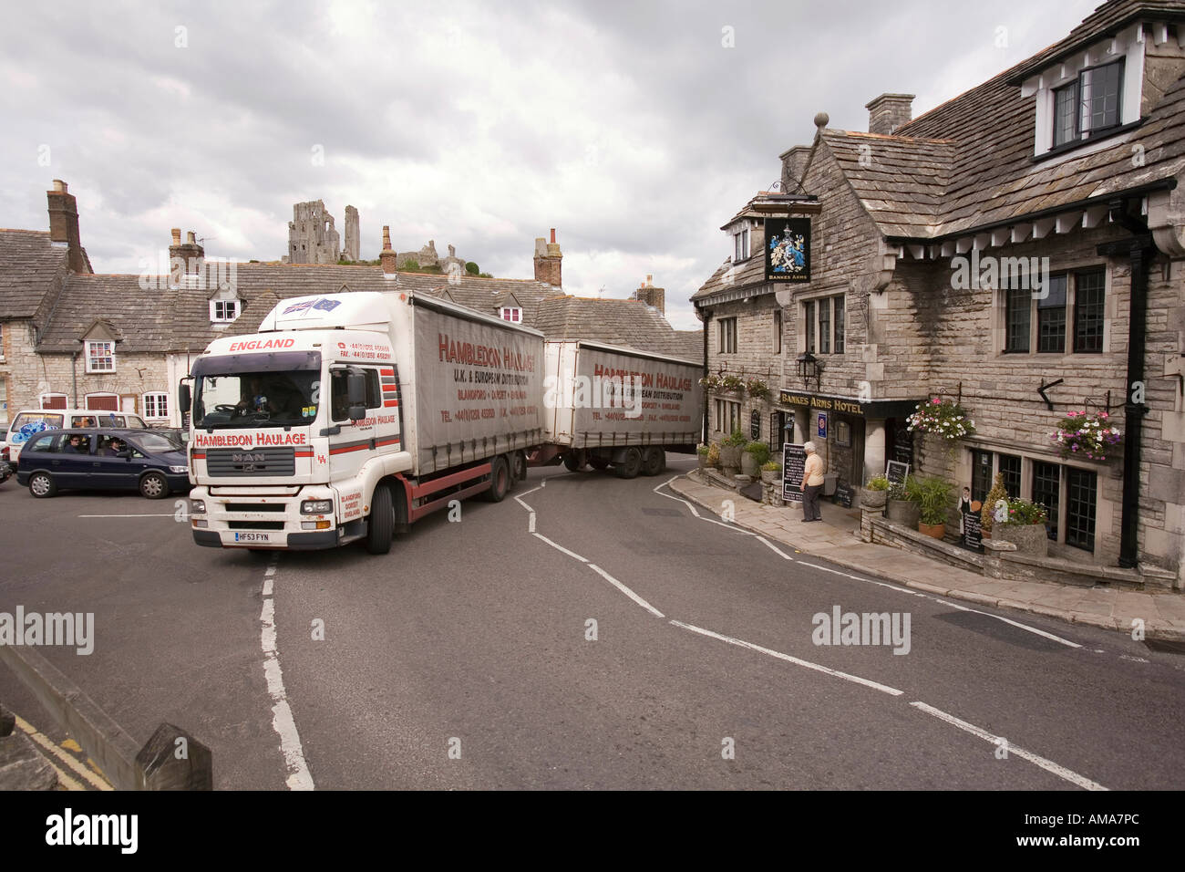 Articulated lorry blocking road delivering hi-res stock photography and ...