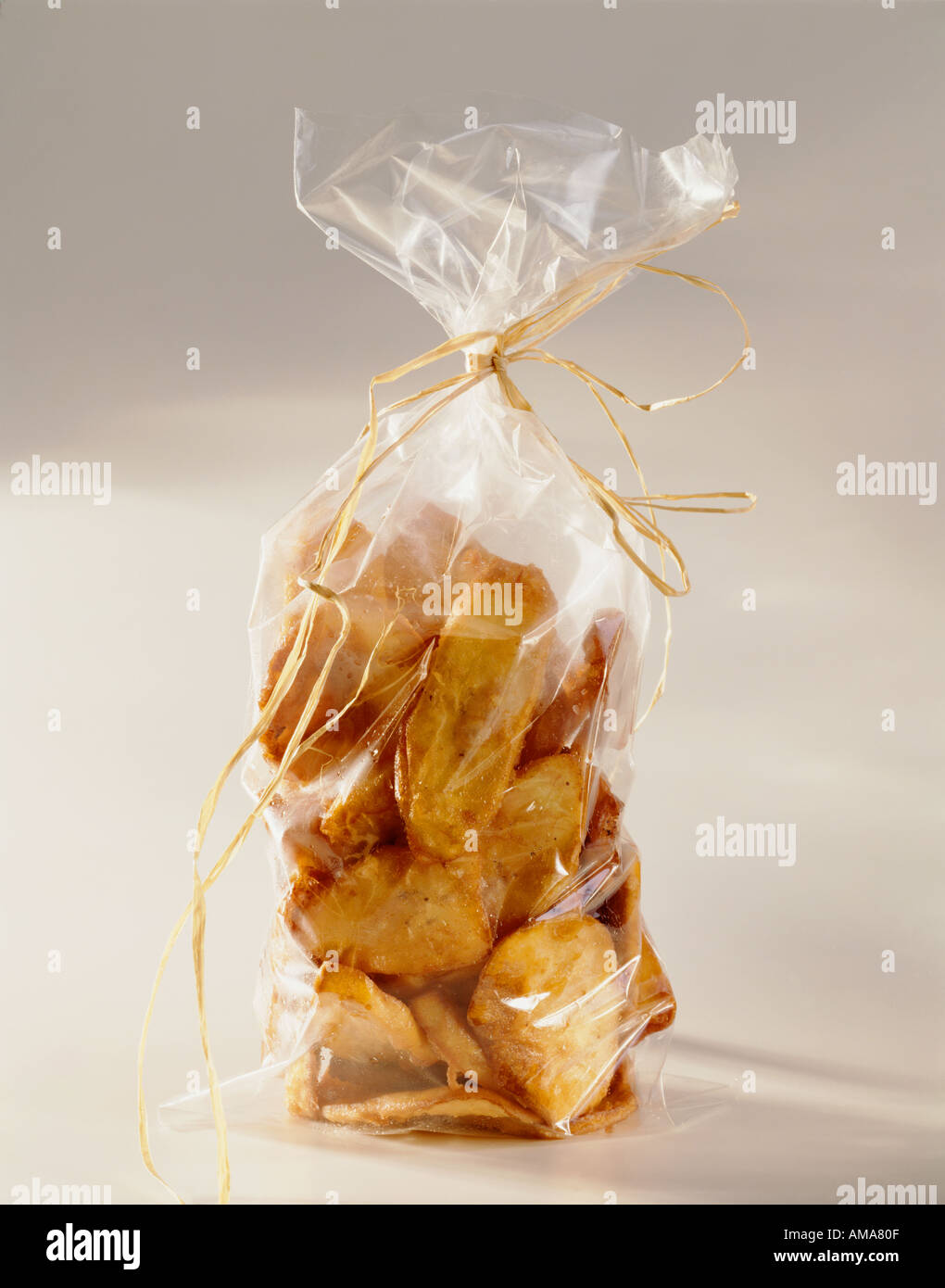 FRUIT Deep fried banana chips in plastic bag Stock Photo - Alamy