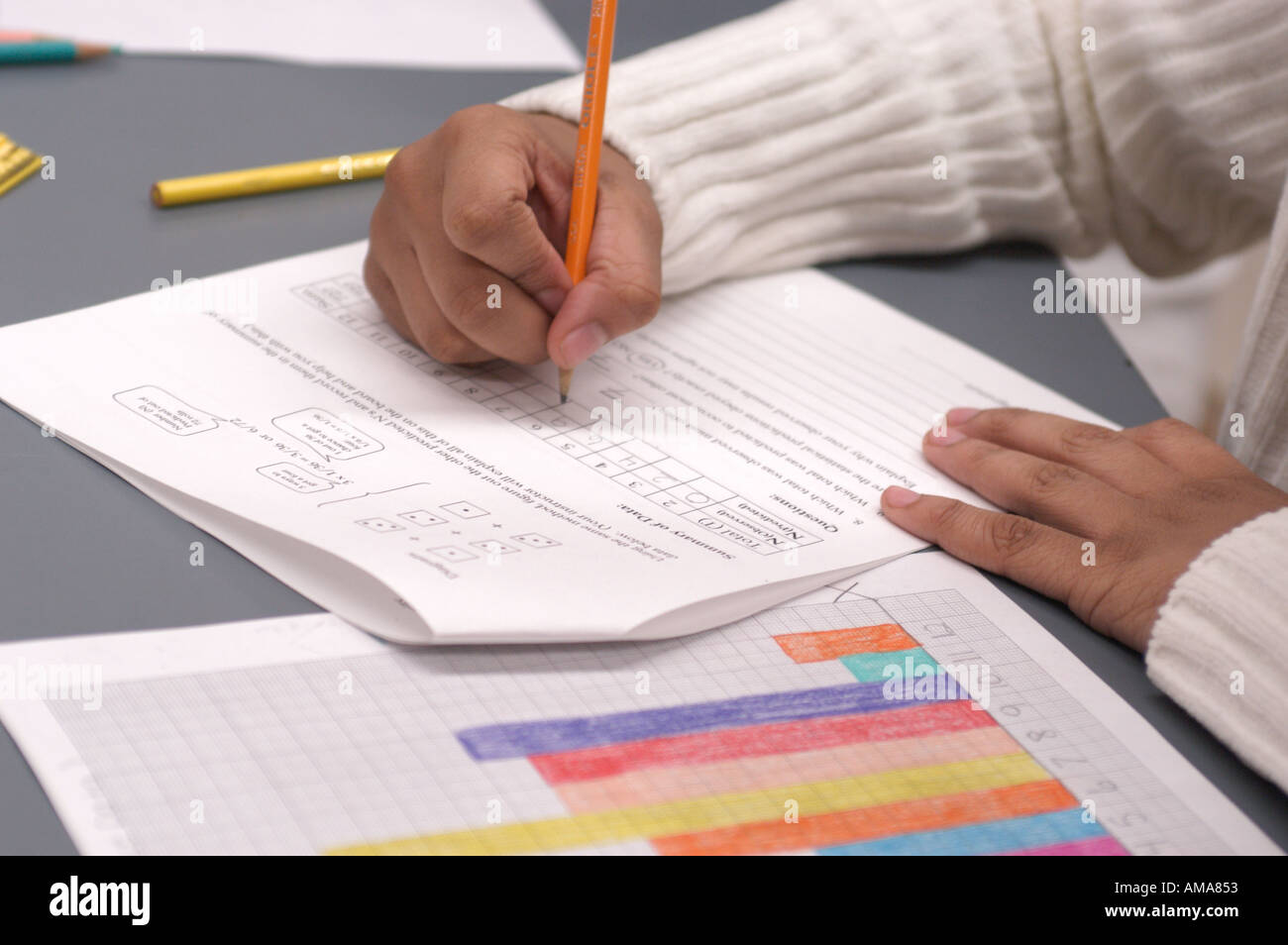 Girl math assignment hi-res stock photography and images - Alamy