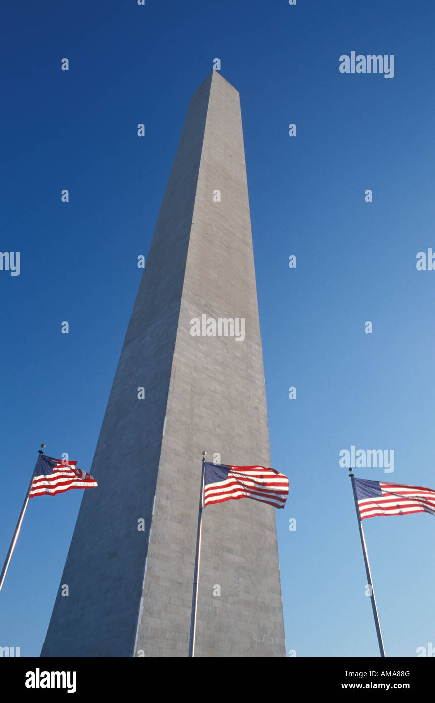 Washington Monument, Flags, Washington DC Stock Photo - Alamy