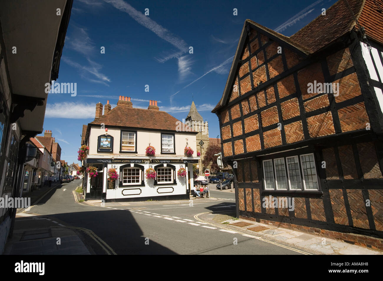 West Sussex South Downs Midhurst Swan Inn and Church of Mary Magdelene ...