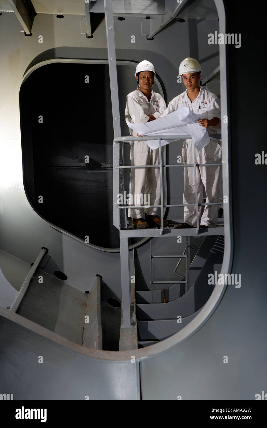 Ship Hold Inspection Shipbuilding Namtrieu Ship Yard North Vietnam Asia ...