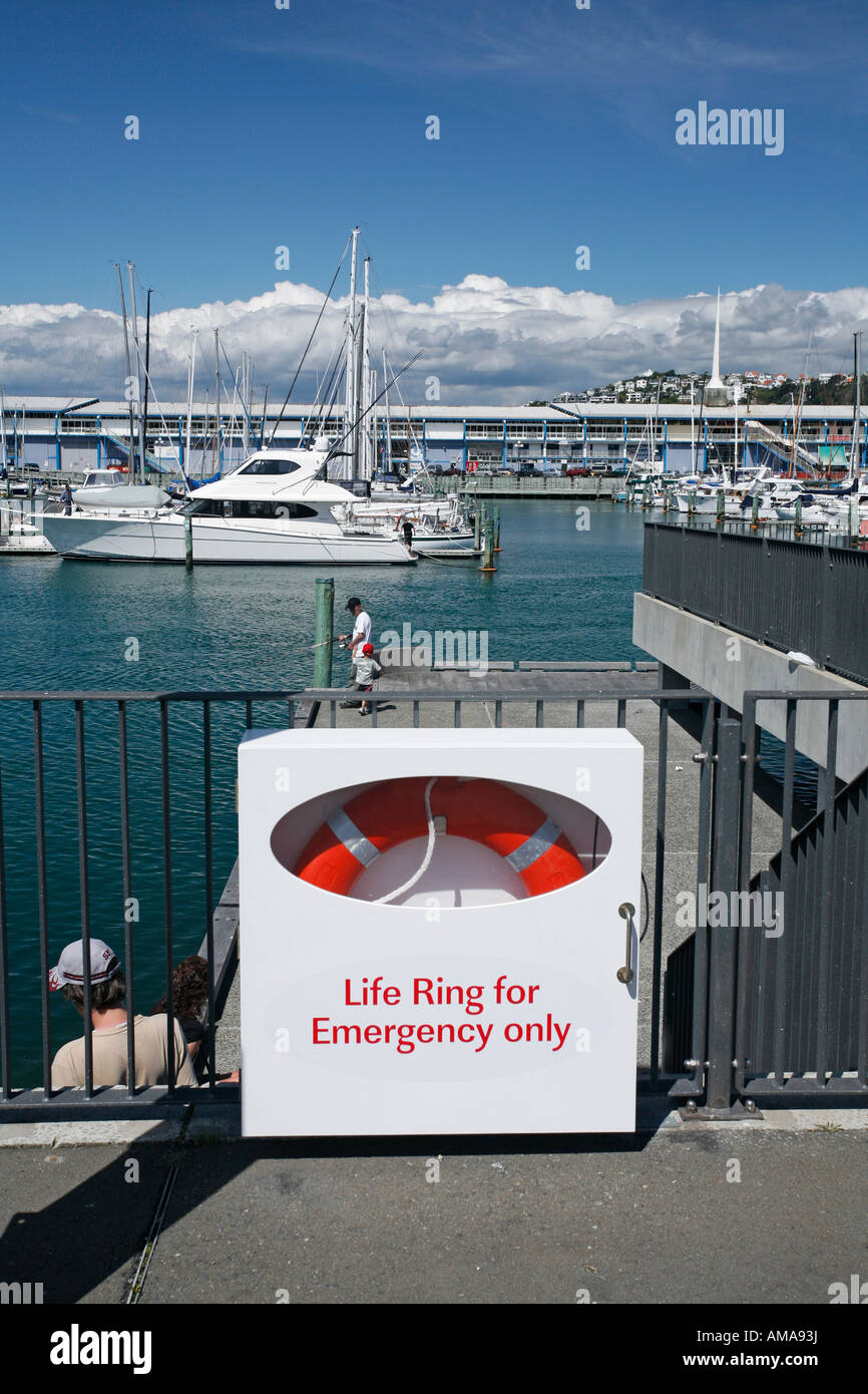 Life ring on wharf Stock Photo - Alamy