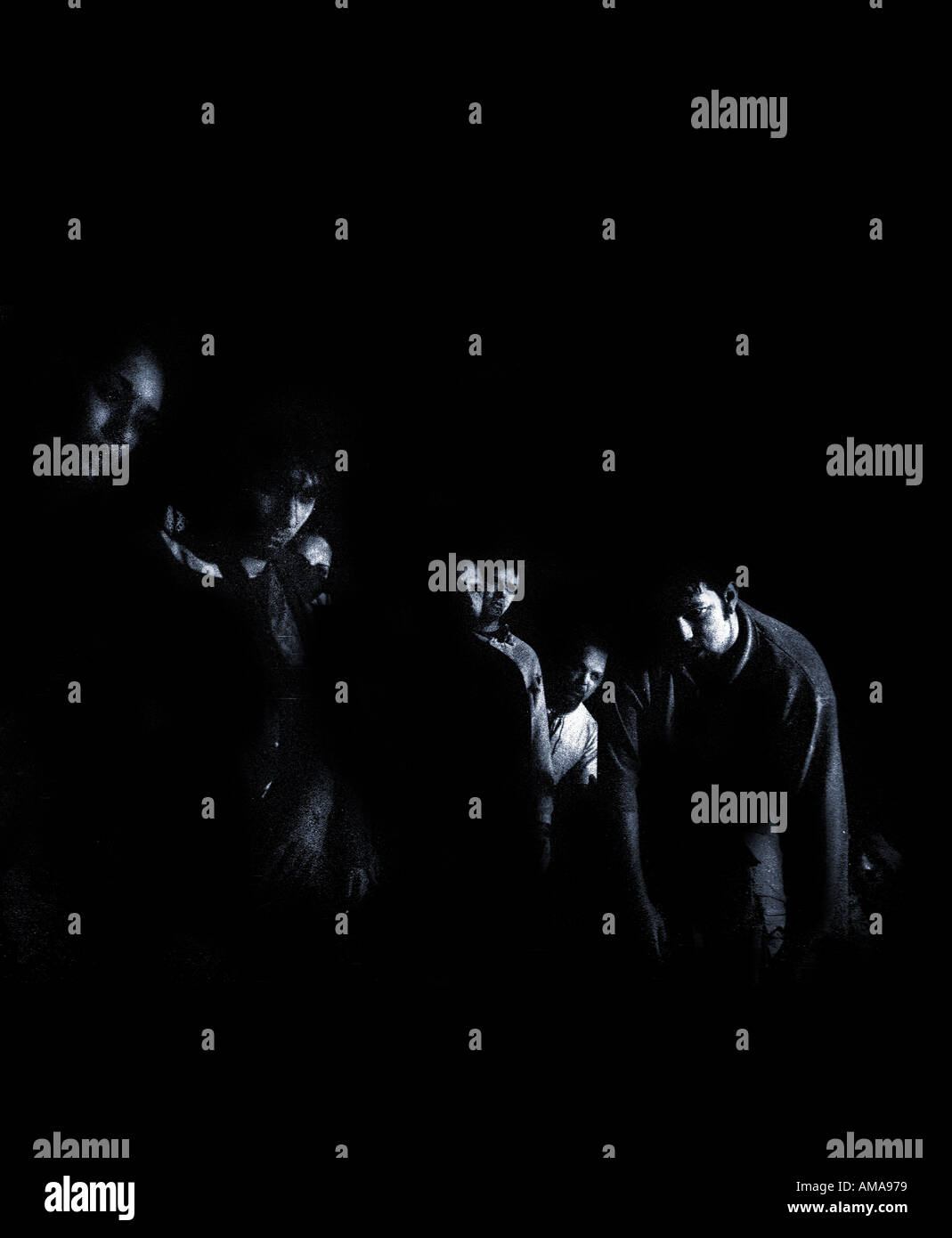 Group of Zombies at night Stock Photo - Alamy