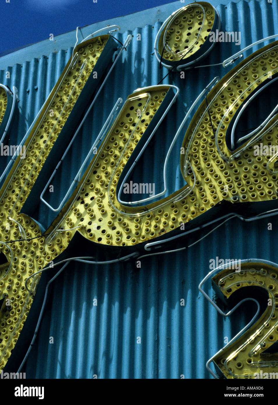 Blue sign with gold letters hi-res stock photography and images - Alamy