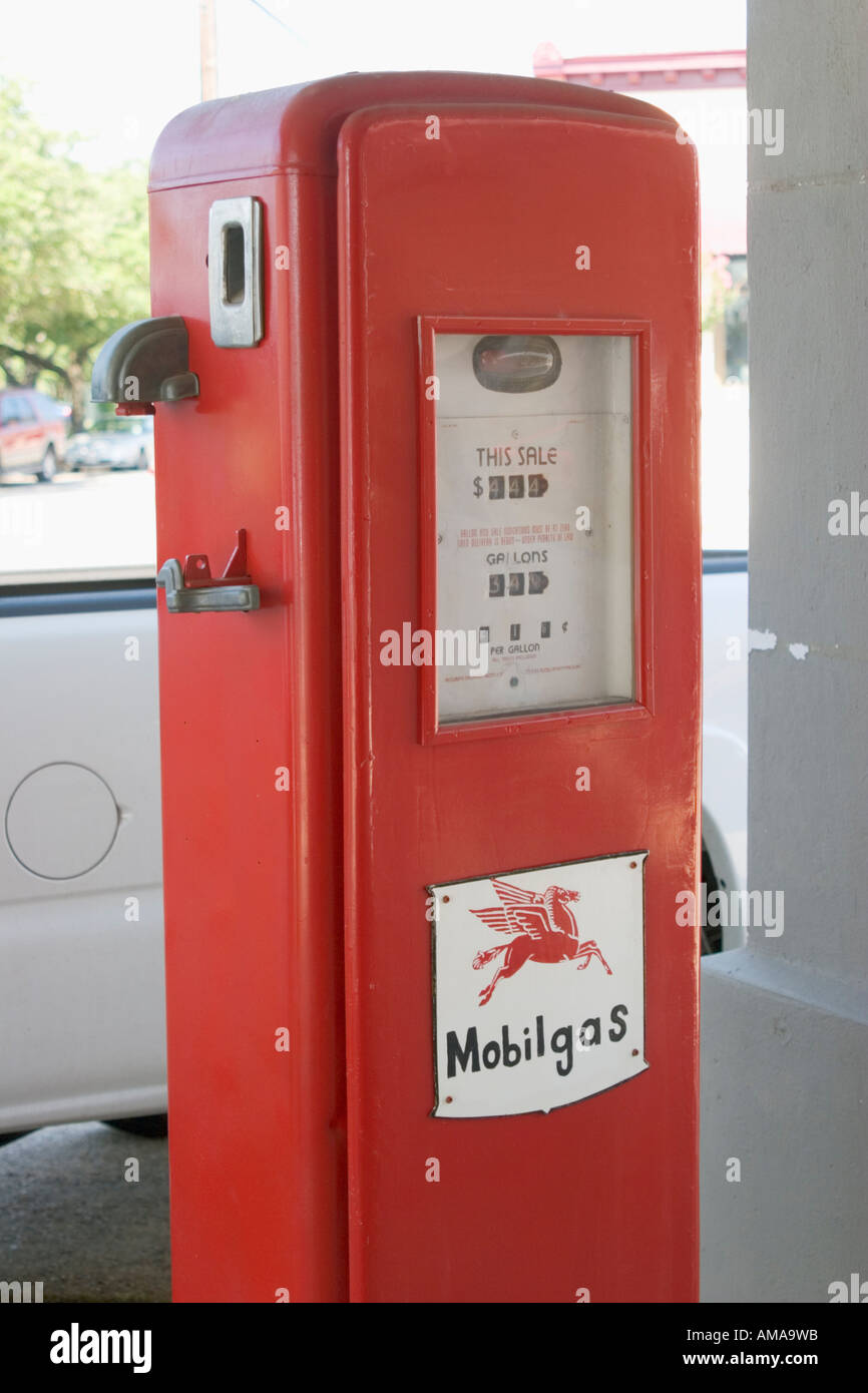 Antique inoperative red gasoline petrol pump Stock Photo - Alamy