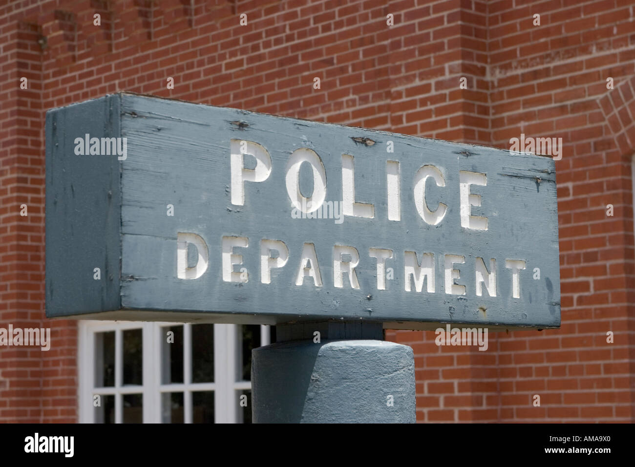 Municipal Police Station sign outside of local police station Stock ...