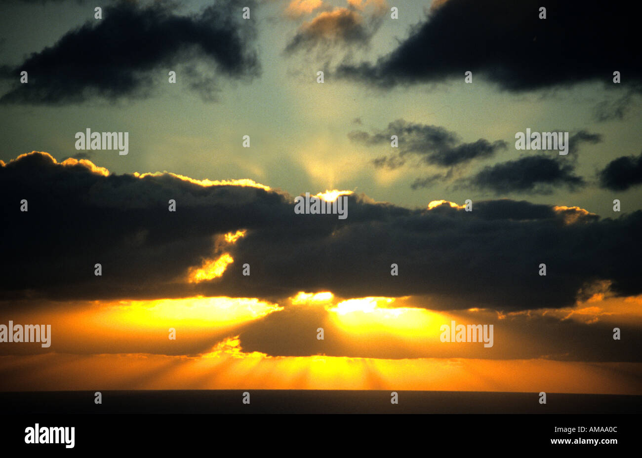 Sunset over Miami Beach Florida USA Stock Photo - Alamy