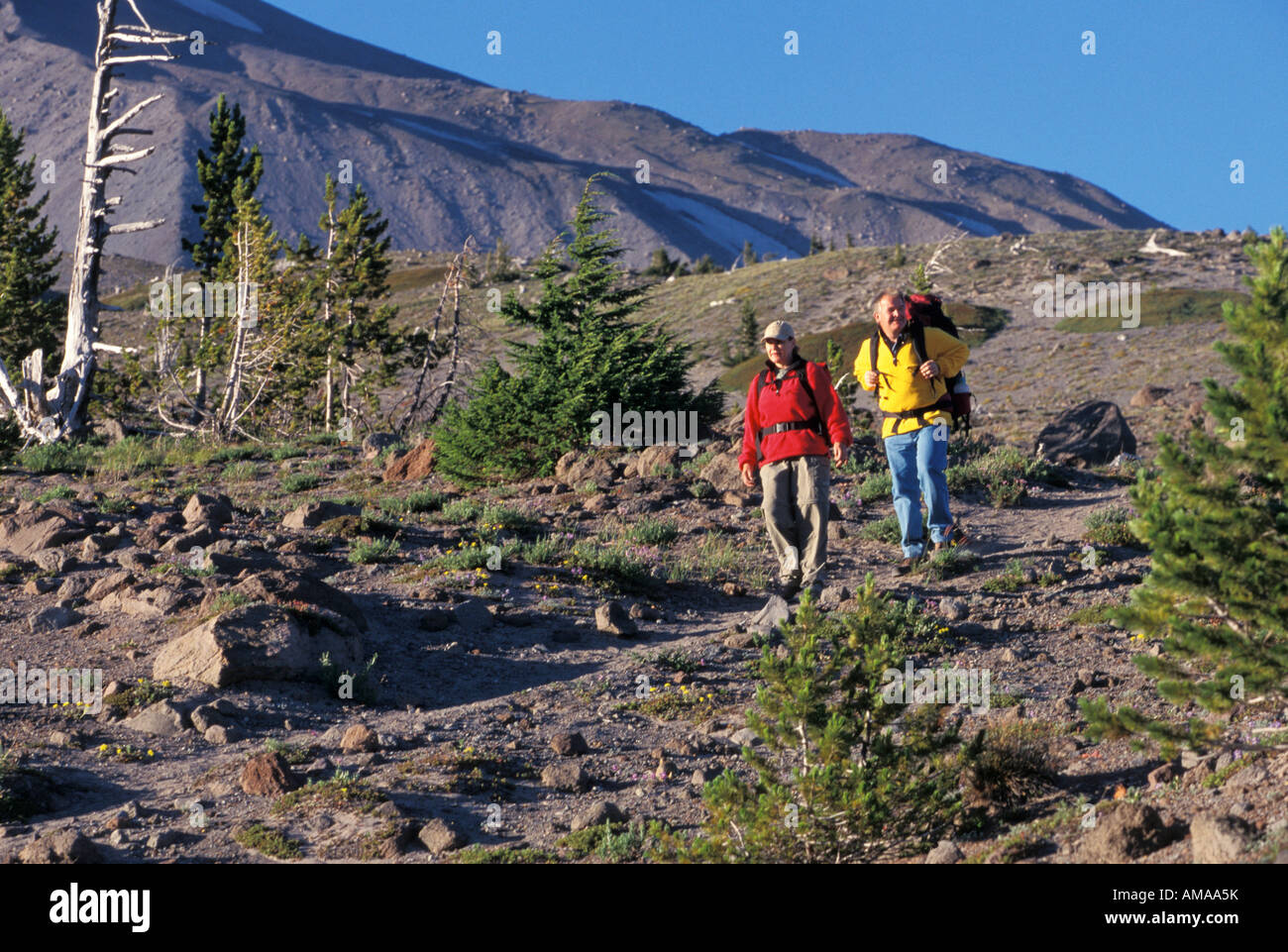 Couple at Timber Line Stock Photo - Alamy