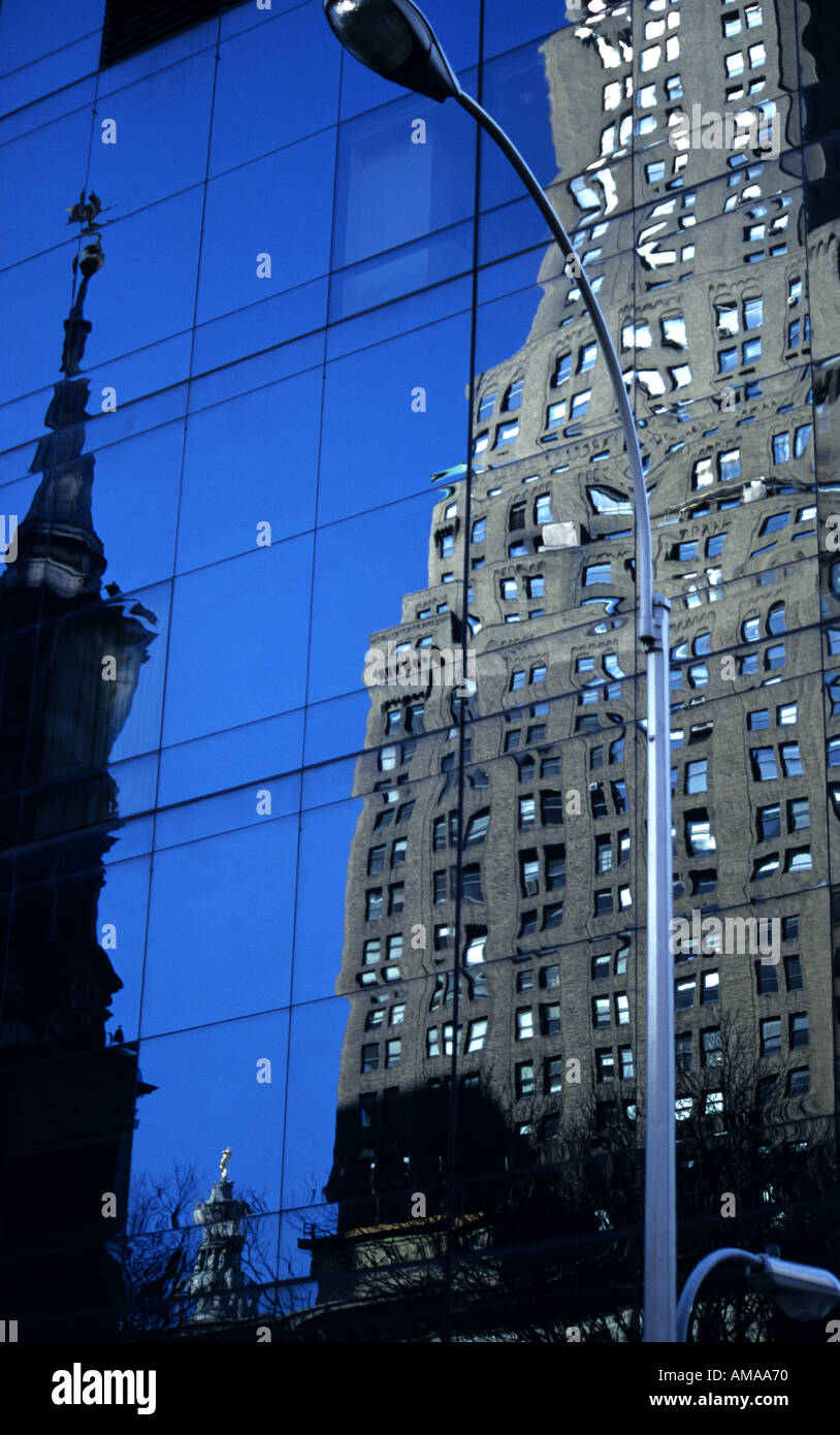 Reflection in New York City Building Stock Photo - Alamy