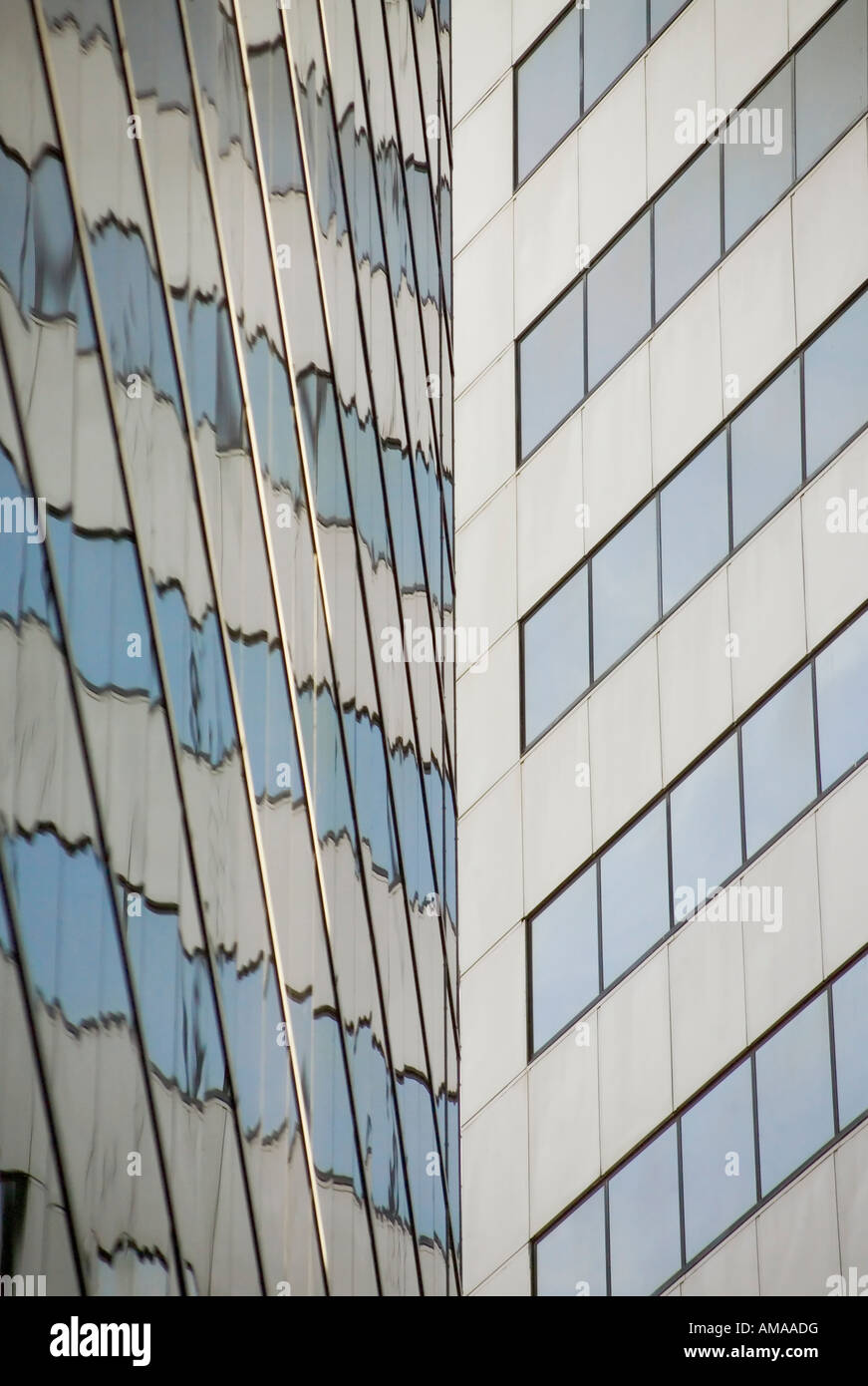 distorted reflection off glass windows Stock Photo - Alamy
