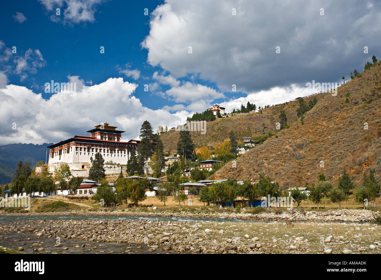 Paro Dzong, Paro River (Chhu), Paro, Bhutan, Asia Stock Photo - Alamy