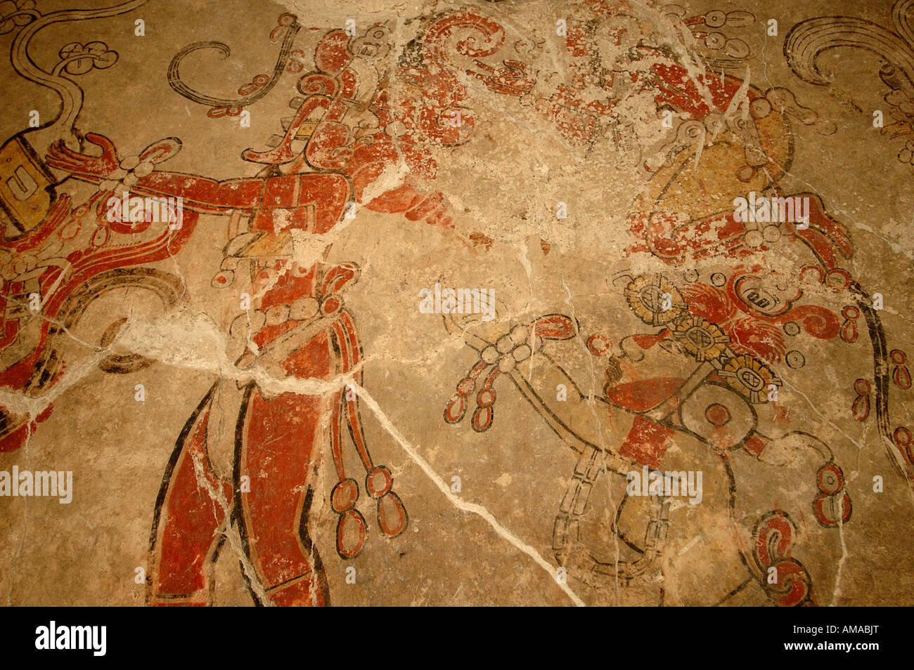 Maya, Maya Murals, San Bartolo, Guatemala, Dr. Bill Saturno Stock Photo ...