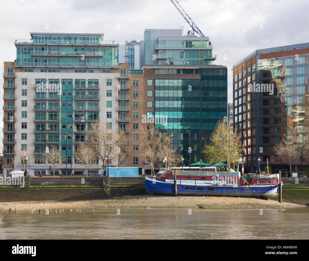 Riverside buildings, Thames, London Stock Photo - Alamy