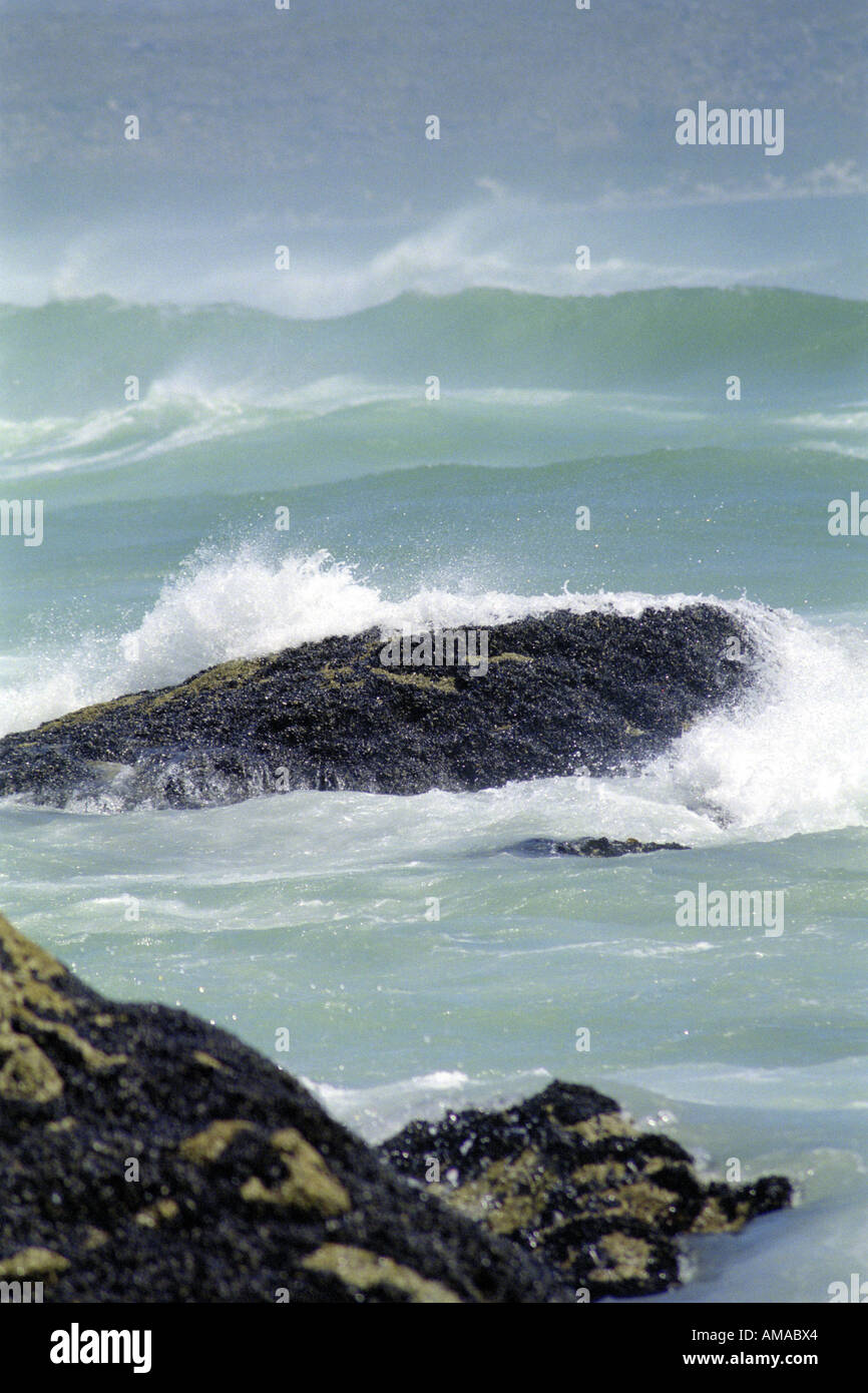 Surf & Rock Stock Photo - Alamy