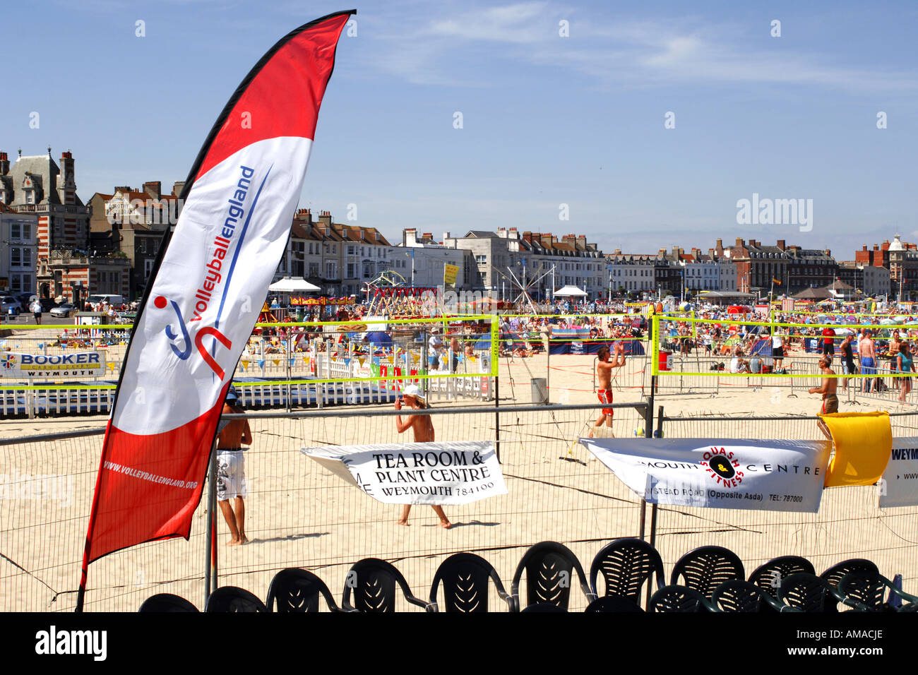 International Beach Vollyball competition arena Stock Photo - Alamy