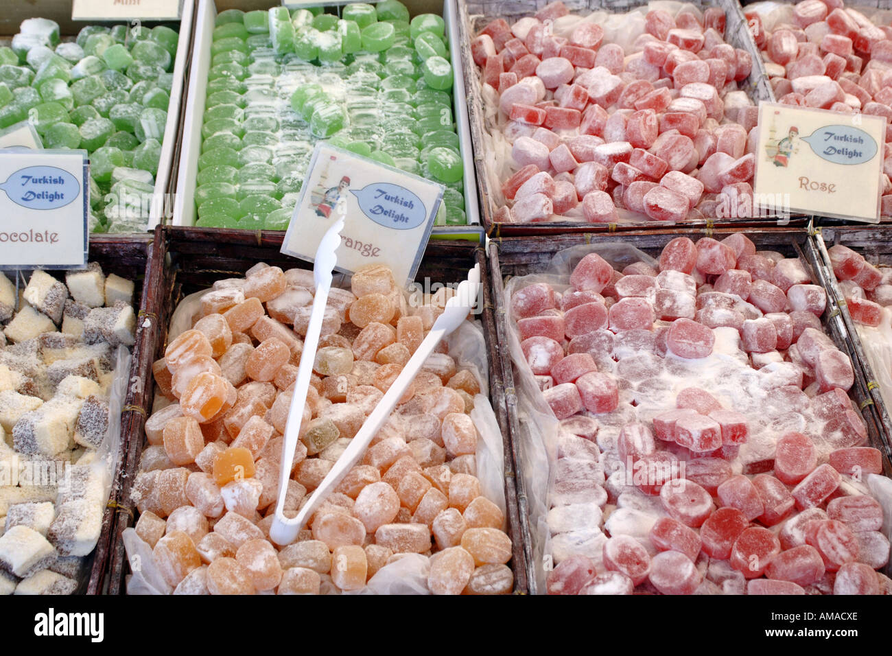 Turkish Delight and perfumed candy confectionery Stock Photo - Alamy