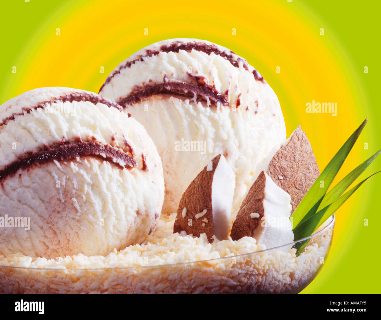 Coconut ice cream Stock Photo - Alamy