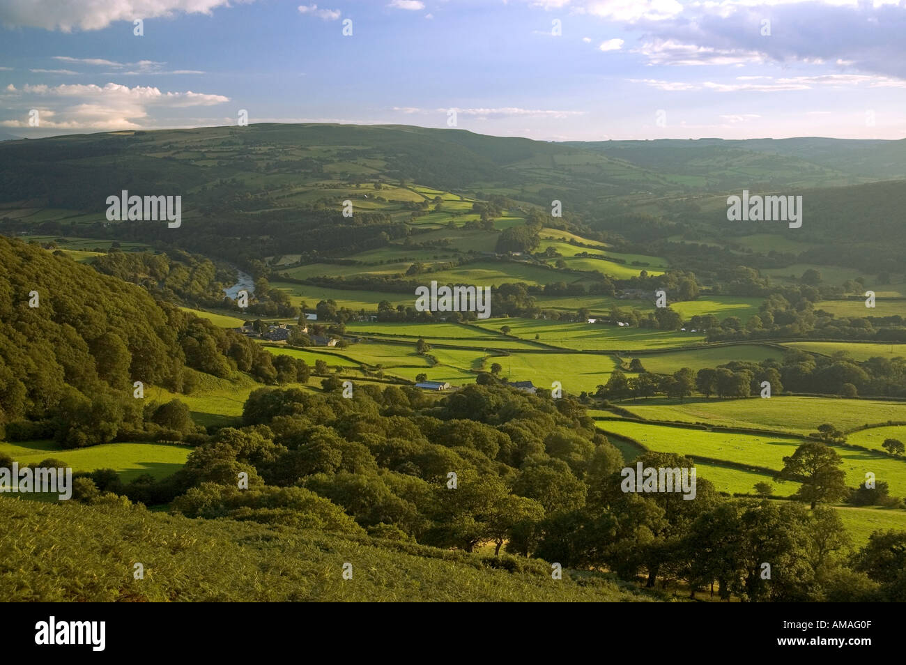 Rural landscape, Wye Valley, Powys, Wales, UK Stock Photo - Alamy