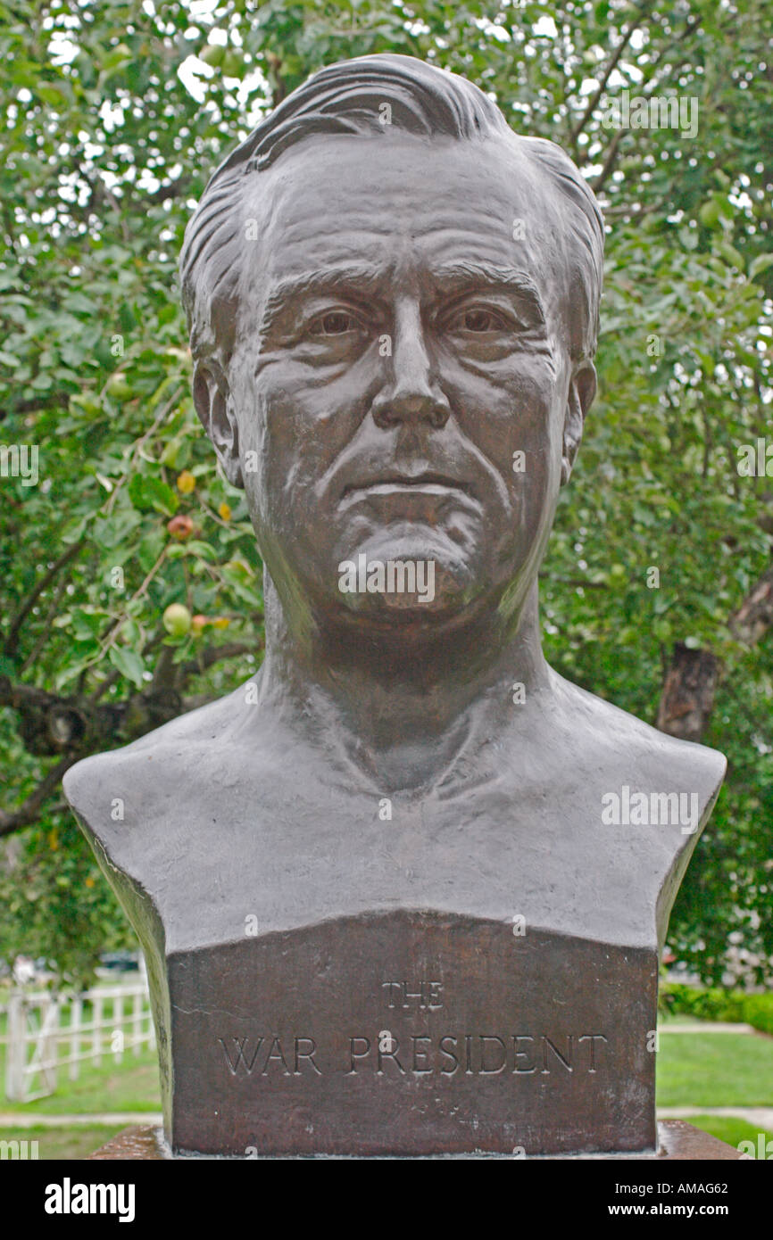 FDR War President Bust of FDR at Franklin Delano Roosevelt Presidential ...
