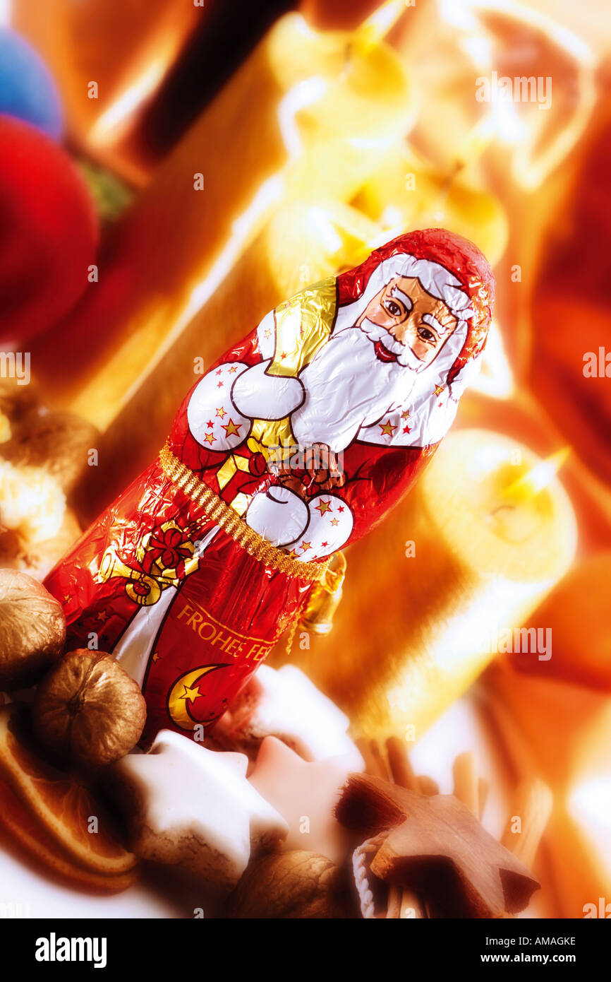 Chocolate Santa Claus Stock Photo - Alamy
