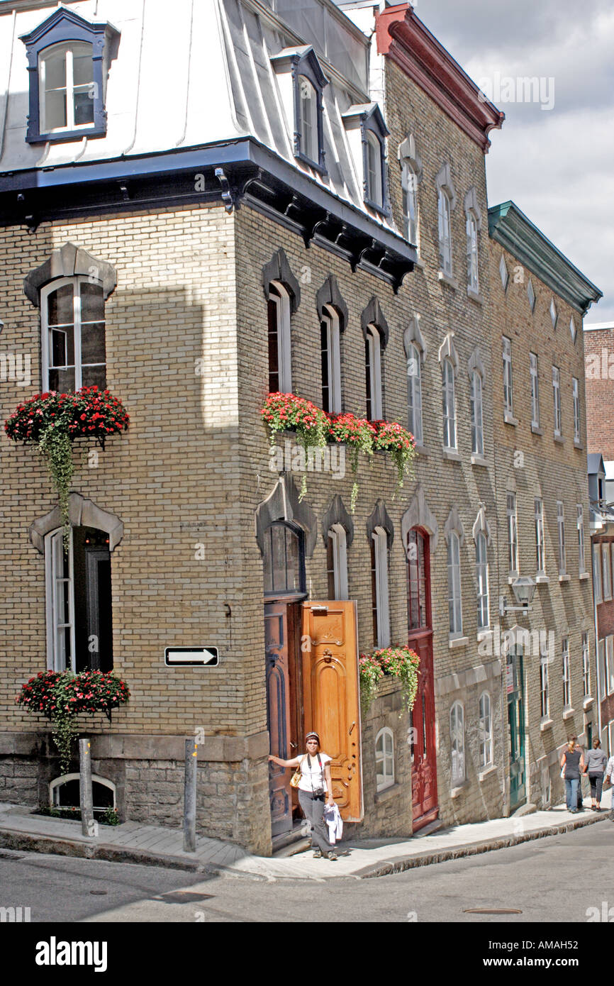 Lady on the street in Quebec City Canada Stock Photo - Alamy