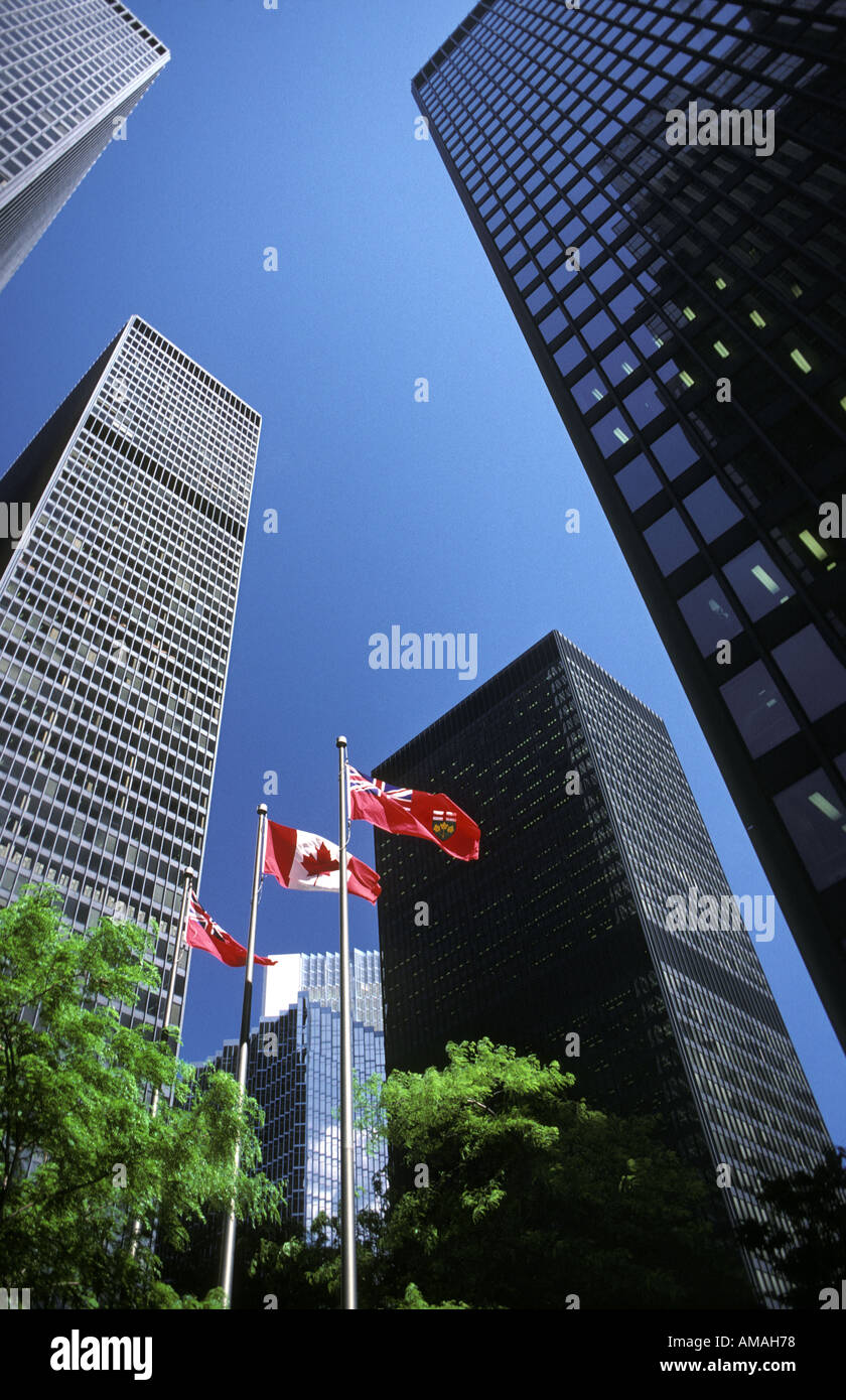 Toronto Canada high rise office buildings with Canadian and Ontario ...