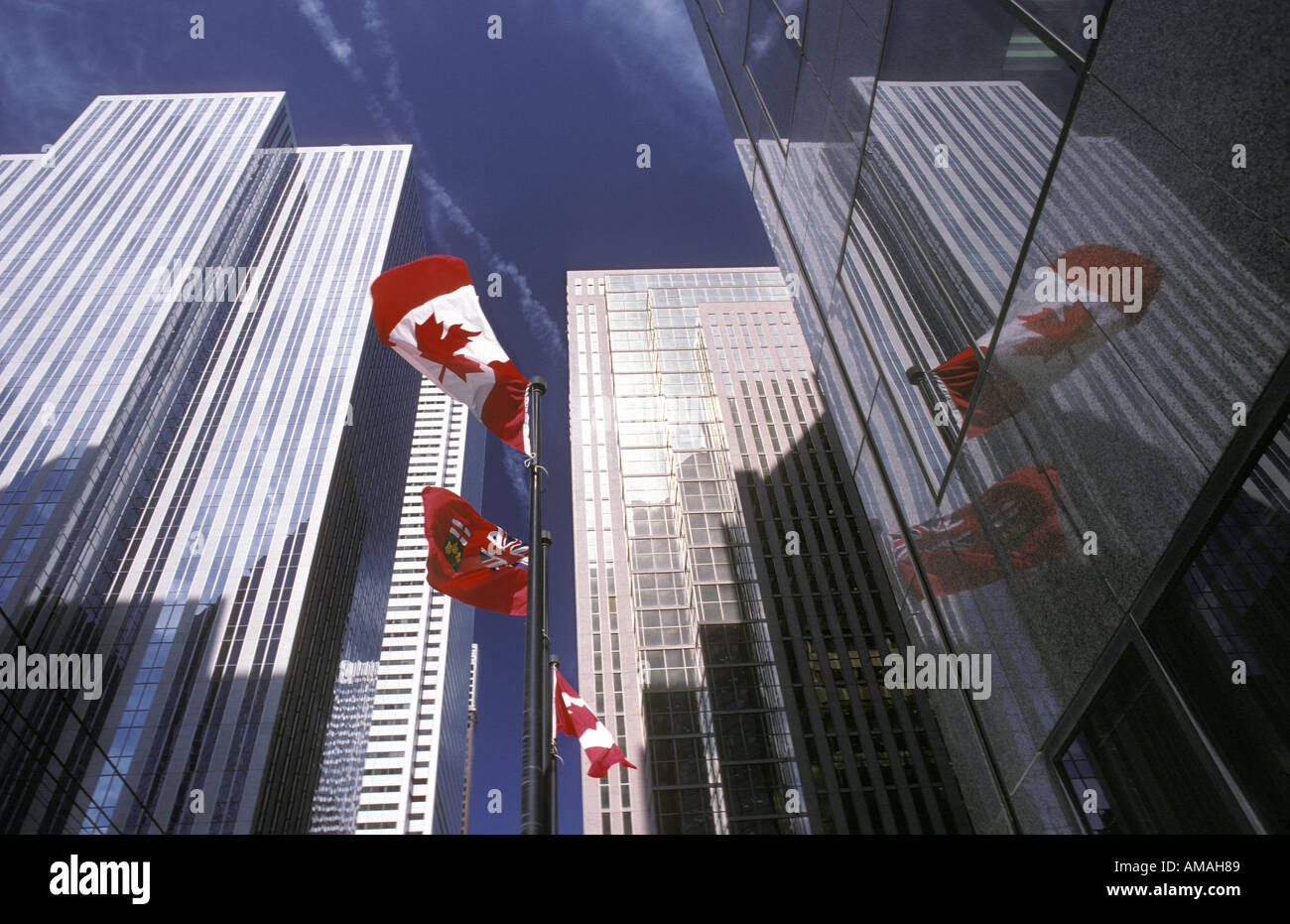 Toronto Canada high rise office buildings with Canadian and Ontario ...
