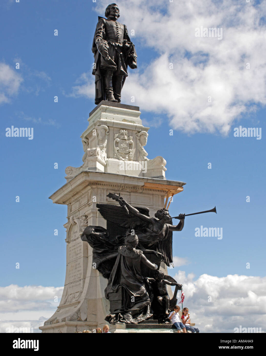 Samuel de Champlain Monument on Terrace Dufferin in Old Quebec City ...