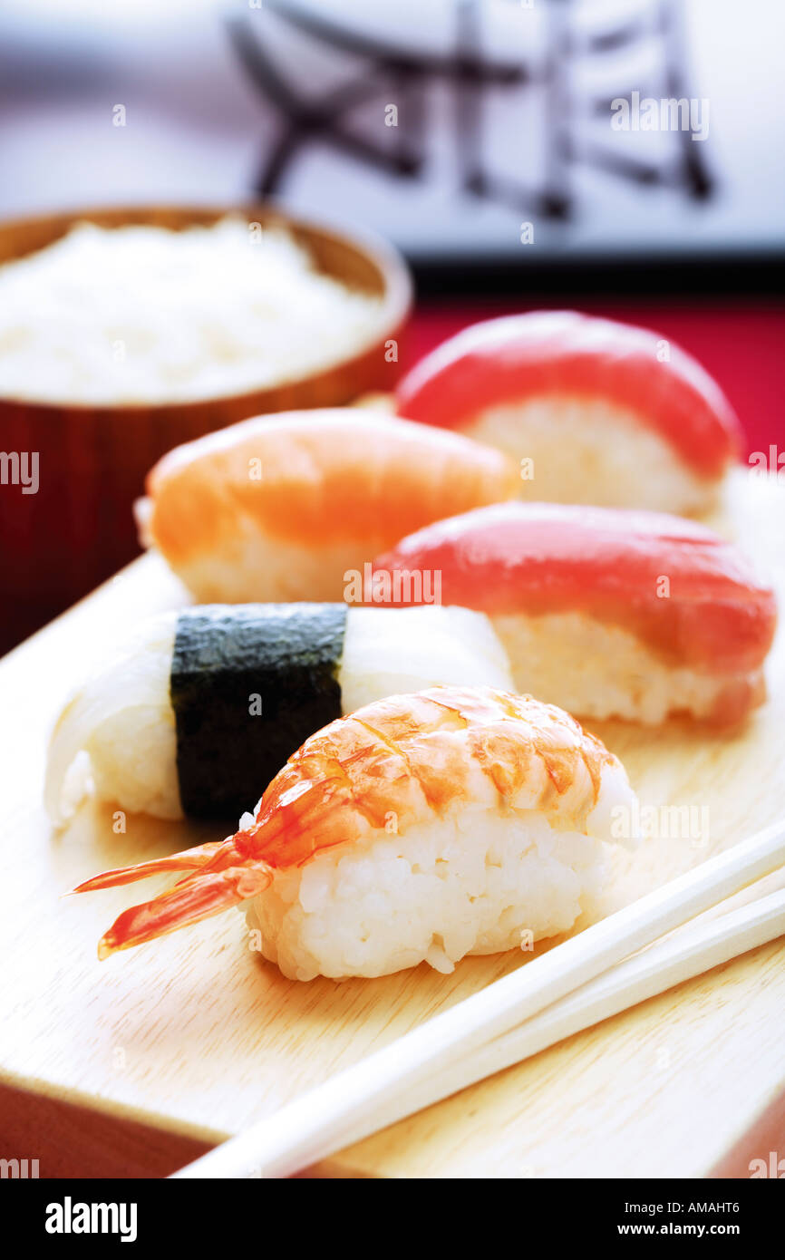 Different kind of Nigiri sushi Stock Photo - Alamy