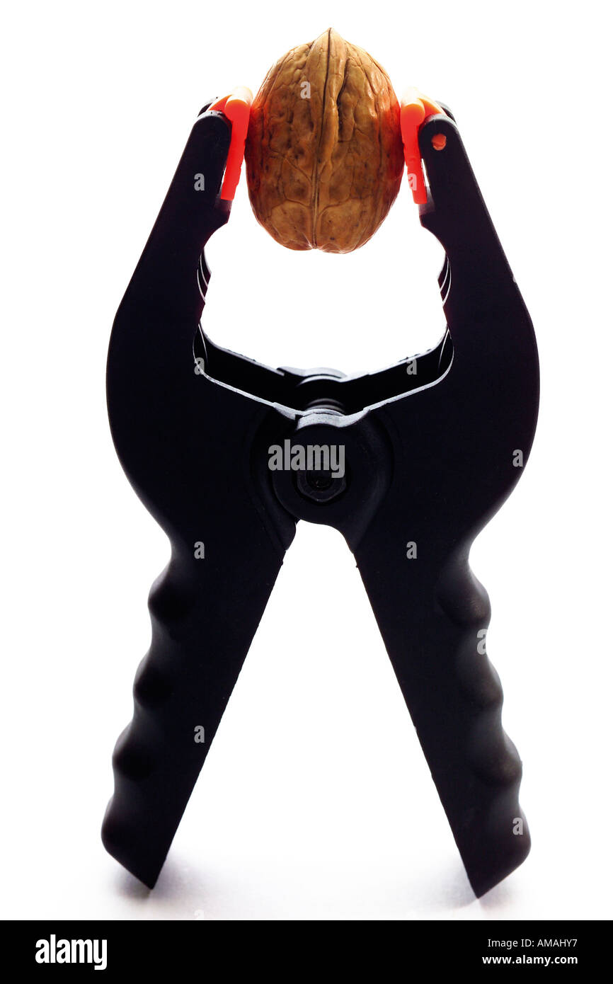 Crack a nut Stock Photo - Alamy