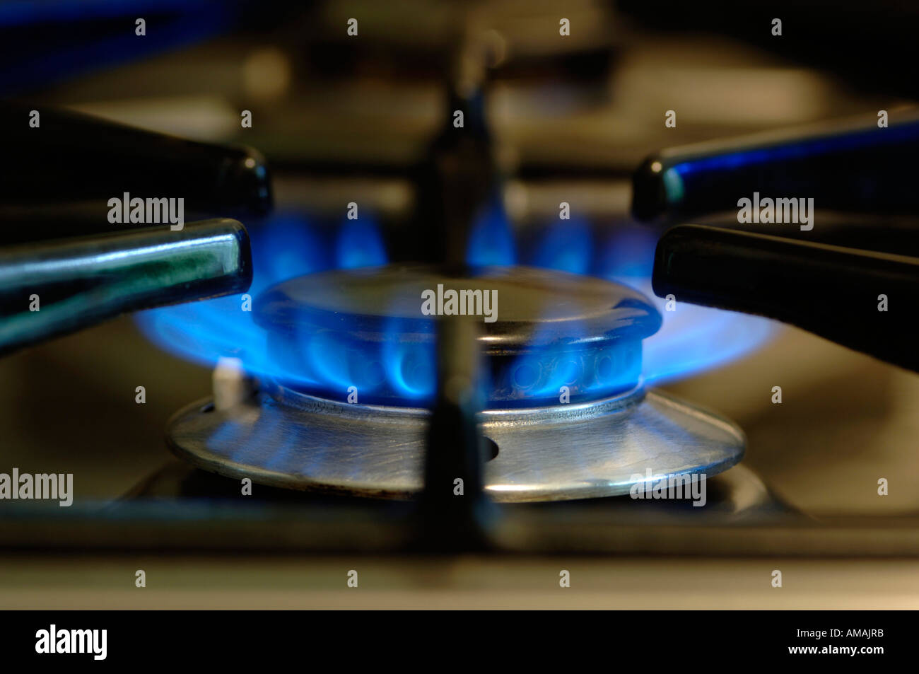 Flame of gas stove Stock Photo - Alamy