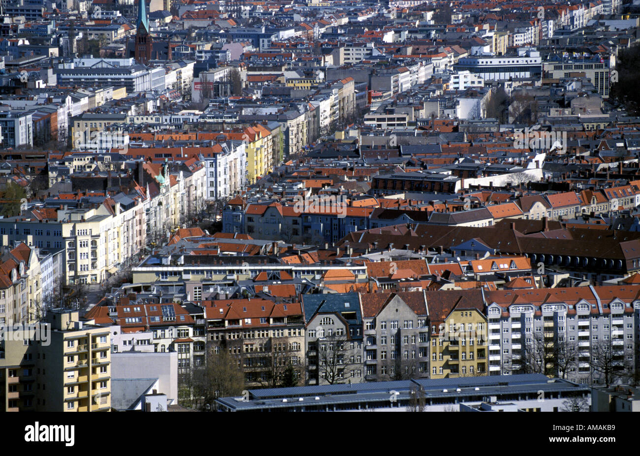 Germany Berlin view of densely populated residential neighbourhood ...
