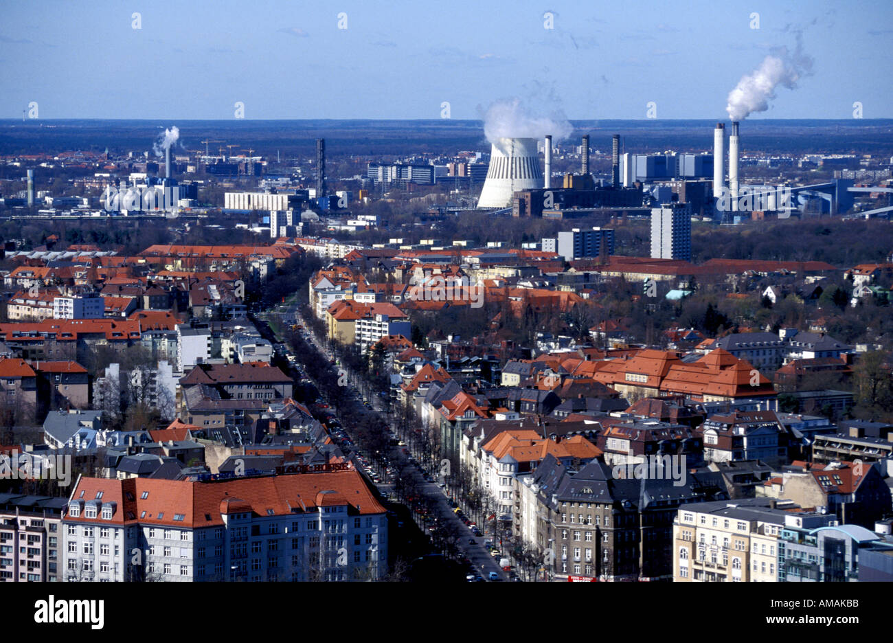 Germany Berlin view of densely populated residential neighbourhood with ...