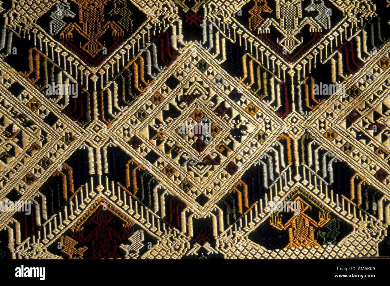 Laos Vientiane weaving textiles Stock Photo - Alamy