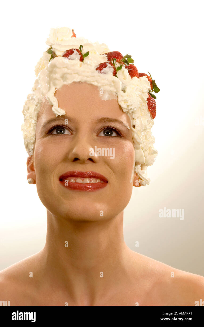 Woman covered face cream hi-res stock photography and images - Alamy