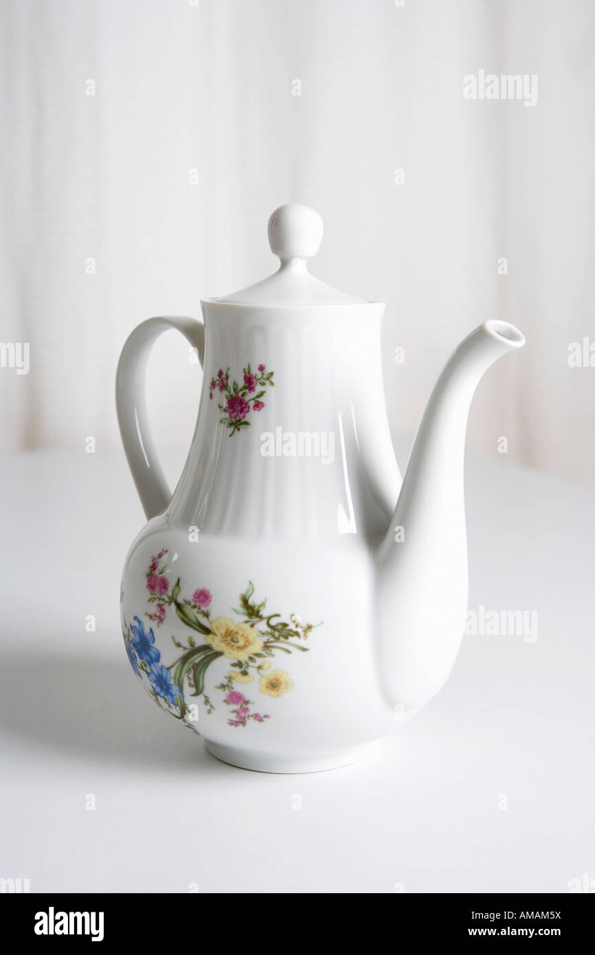 A teapot with floral pattern Stock Photo - Alamy