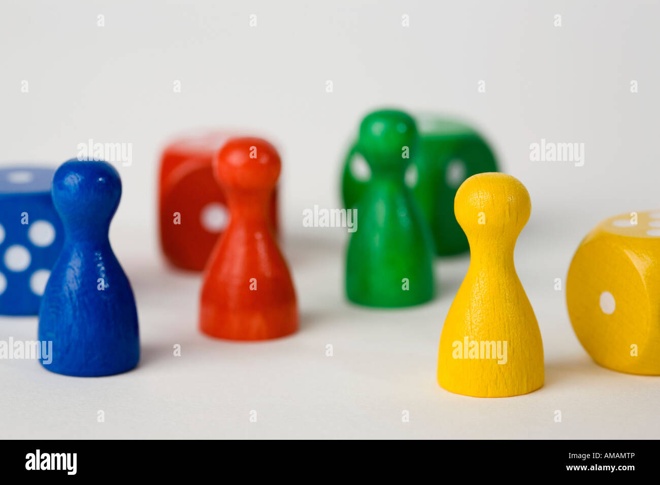 Board games pieces and dice Stock Photo - Alamy