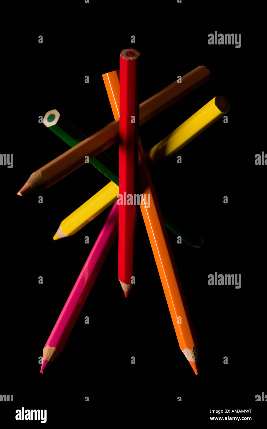 Red pencil pencils vertical still life hi-res stock photography and ...