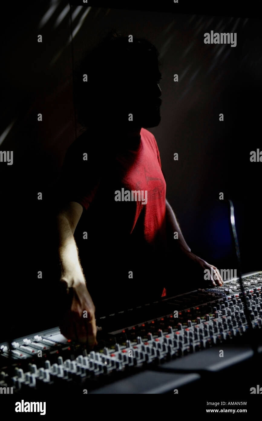 A man behind a sound mixer Stock Photo - Alamy