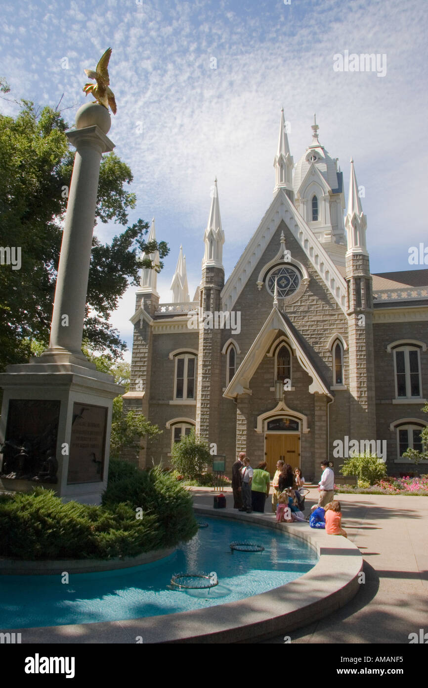 Assembly Hall of the Mormon Church on historic Temple Square in Salt ...