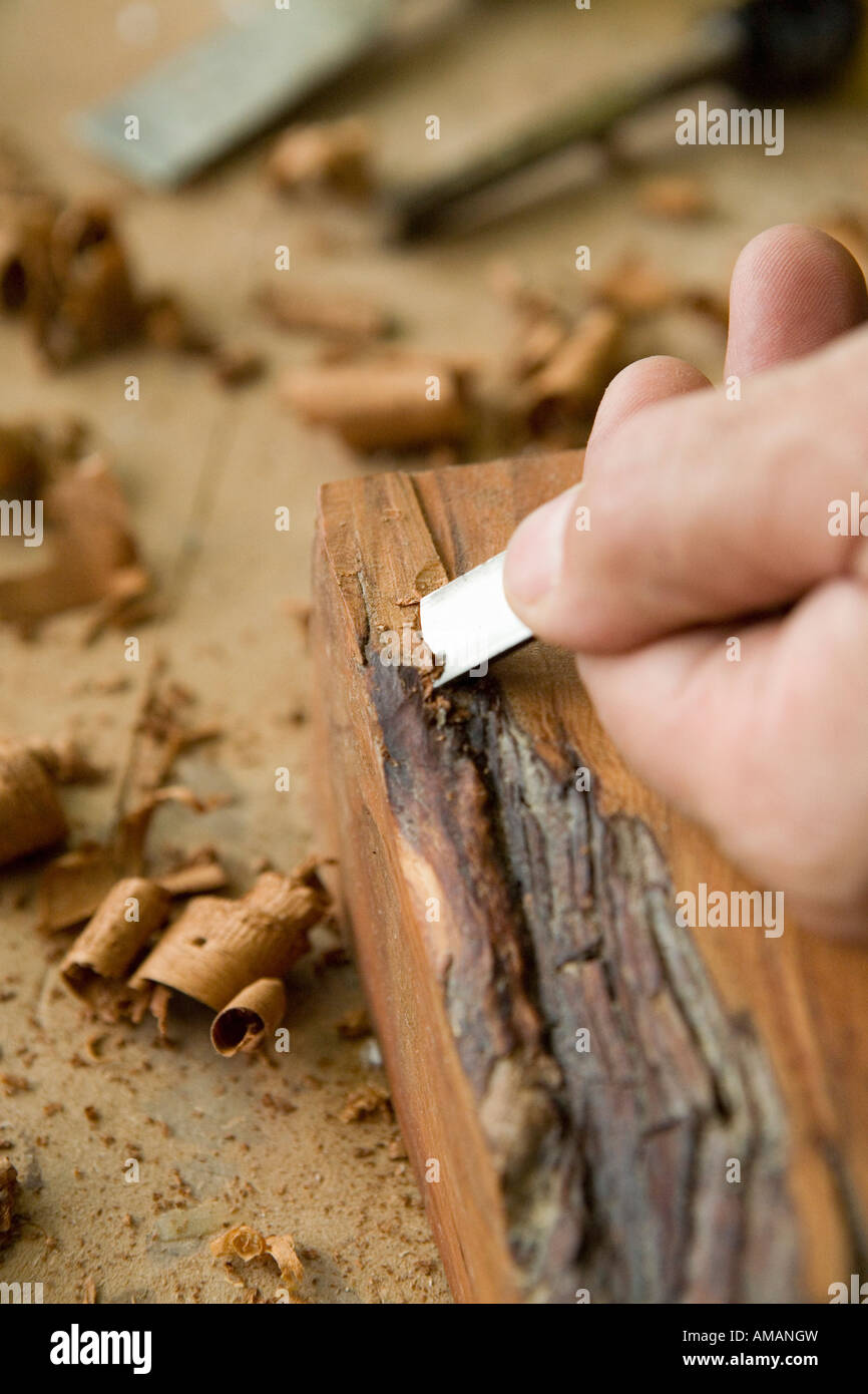 Close up carpenter using chisel hi-res stock photography and images - Alamy