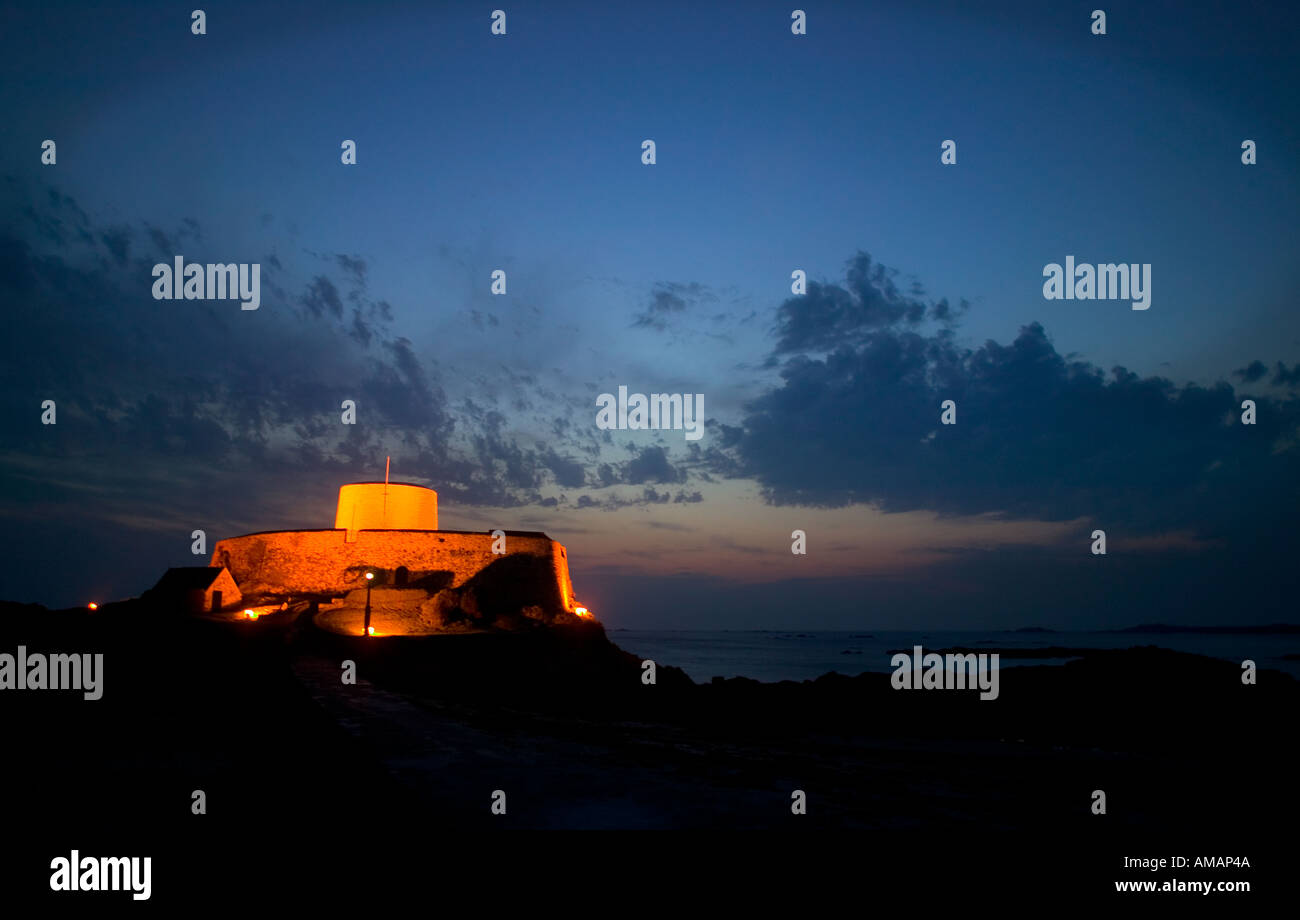 Fort Grey at Night in Guernsey, Channel Islands Stock Photo - Alamy