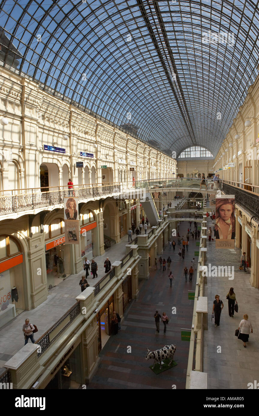 INTERIOR OF GUM DEPARTMENT STORE RED SQUARE MOSCOW RUSSIA Stock Photo ...